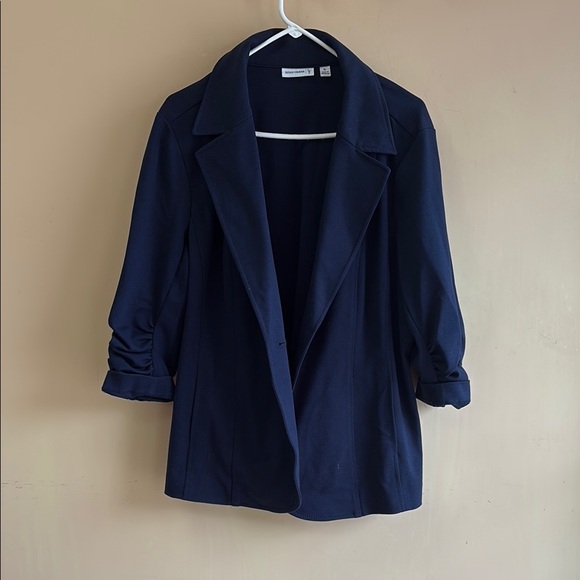 Susan Graver | Jackets & Coats | Susan Graver Blue Boyfriend Blazer ...